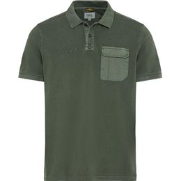 Camel Active Poloshirt, Baumwolle, Brusttasche, für Herren, grün, 3XL