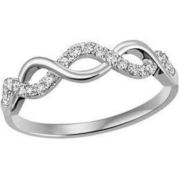 Firetti Fingerring Schmuck Geschenk Silber 925 Silberring Ring Infinity, mit Zirkonia (synth), silberfarben|weiß