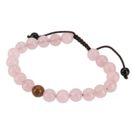 Guru-Shop Armreif Mala Buddha Armband Rosenquarz