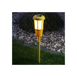 MARELIDA LED Gartenfackel LED Solar Fackel Flamme Feuereffekt 61cm Wegleuchte Solarleuchte gelb
