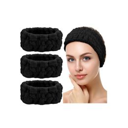 FIDDY Haarreif 3 Stück Stirnband für Schminken und Gesicht Waschen(Schwarz)