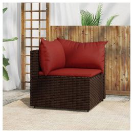 vidaXL Gartenlounge-Set, braun|rot