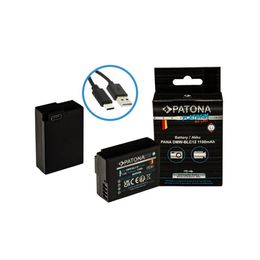 Patona 2x Akku für Panasonic DMW-BLC12 mit USB-C Input Kamera-Akku Ersatzakku Akku 1100 mAh (7