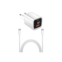 EAXUS 33 Watt USB-A + USB-C Netzteil mit Schnellladefunktion und Display USB-Ladegerät (4000