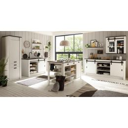 Furn.Design Küchenbuffet Stove (Küche-Set in weiß Pinie Landhaus