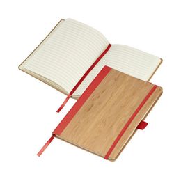 Livepac Office Notizbuch Notizbuch / Cover aus Bambus / DIN A5 / 192 Seiten / Farbe: rot