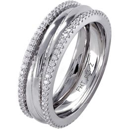 Firetti Fingerring Schmuck Geschenk Silber 925 Silberring Ring, mit Zirkonia (synth), silberfarben