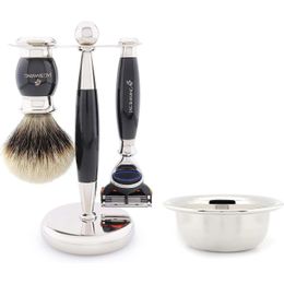 JAG SHAVING Rasierpinsel-Set Silver-Tip Badger Hair Shaving Brush – 5-Edge Razor