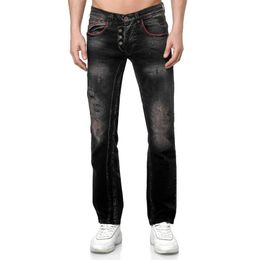 Rusty Neal Bequeme Jeans in geradem Schnitt, grau|schwarz