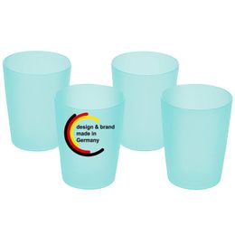 KiNDERWELT Kindergeschirr-Set KiNDERWELT Trinkbecher Set 4 x 250 ml aquamarin aus Kunststoff