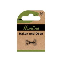 Hemline Knopf Haken und Ösen schwarz #3