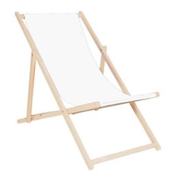 Systafex® Gartenliege Relaxliege Liegestuhl Strandstuhl Gartenliege Sonnenliege weiß