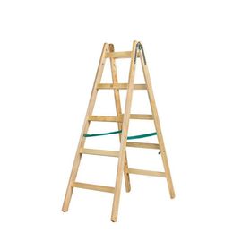 Systafex® Doppelleiter Leiter Doppelstufenleiter Stehleiter Holzleiter 2x5 Stufen Höhe 1