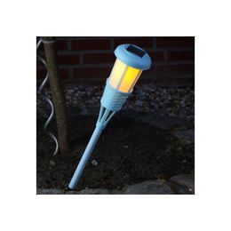 MARELIDA LED Gartenfackel LED Solar Fackel Flamme Feuereffekt 61cm Wegleuchte Solarleuchte blau