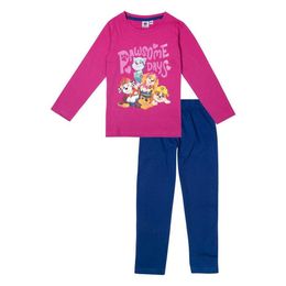 United Labels® Schlafanzug Paw Patrol Schlafanzug Mädchen Pyjama Set Langarm Oberteil Pink/Blau