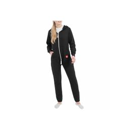 Basisstoff Jumpsuit Damen Jumpsuit Overall Onesie Einteiler Hausanzug Baumwolle