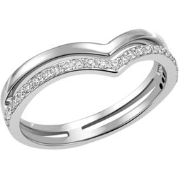 Firetti Fingerring Schmuck Geschenk Silber 925 Silberring Ring Spitze, mit Zirkonia (synth), silberfarben|weiß