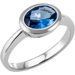 Firetti Fingerring Schmuck Geschenk Silber 925 Silberring Ring, mit Glasstein, blau|silberfarben