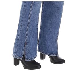 Ital-Design Weite Jeans Damen Freizeit Culotte Used-Look High Waist Jeans in Blau