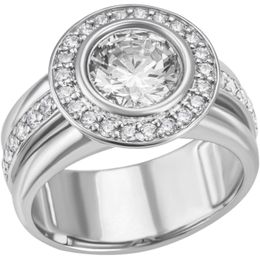 Firetti Fingerring Schmuck Geschenk Silber 925 Silberring Ring Kreis, mit Zirkonia (synth), silberfarben|weiß