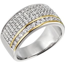 Firetti Fingerring Schmuck Geschenk Silber 925 Silberring Ring Bicolor, mit Zirkonia (synth), gelb|goldfarben|silberfarben|weiß