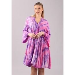 YC Fashion & Style Tunikakleid "Batik-Tunika in Pink aus kühlender Viskose" Boho