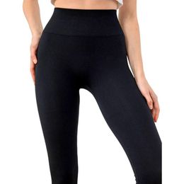 VOGSIGN Highwaist Leggings Damen Leggings mit Rippstruktur Leggins für Freizeit Yoga Sport S-5XL sehr weich und elastisch