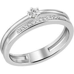 Firetti Fingerring Schmuck Geschenk Silber 925 Silberring Ring, mit Zirkonia (synth), silberfarben|weiß