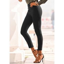 Lascana Stretch-Hose mit figurschmeichelndem Bund, elegante Stoffhose in schmaler Passform, schwarz