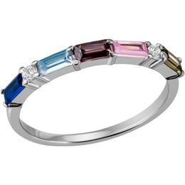 Firetti Fingerring Schmuck Geschenk Silber 925 Silberring Ring Regenbogen, mit Zirkonia (synth), blau|bunt|gelb|rosa|rot|silberfarben
