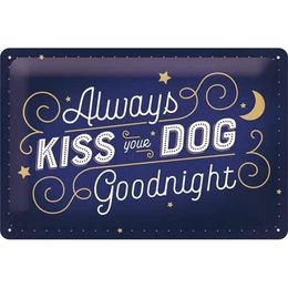 Nostalgic-Art Kiss Your Dog, Blechschild, 20 x 30 cm