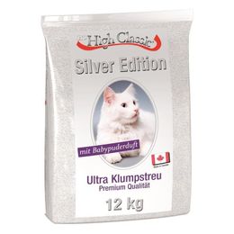 Classic Cat High Classic Katzenstreu Silver Edition mit Babypuderduft, 12kg