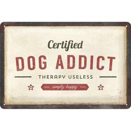Nostalgic-Art Dog Addict, Blechschild, 20 x 30 cm