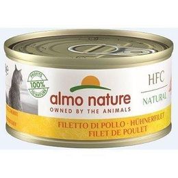 Almo Nature Katzen Nassfutter im Megapack, Hühnerfilet 24x70g