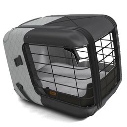 4pets 4Pets Dog Caree Hundebox Transportbox für Hunde, Cool Grey - 47,2 x 46,5 x 57cm (B x H x T)