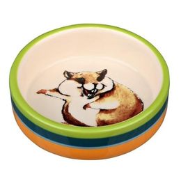 Trixie Keramiknapf bunt für Kleintiere, Hamster, 80 ml/ø 8 cm, bunt/creme