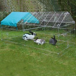 Kerbl Freigehege für Kaninchen mit Sonnenschutz, 220 x 103 x 103 cm