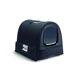 curver Petlife Katzentoilette Style in Rattan Optik, 51 x 38,5 x 39,5 cm, dunkelgrau