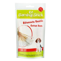 Kerbl Bamboo Stick Wattestäbchen für Hunde Ohrenpflege, 30St./M, 20cm
