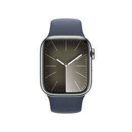 Apple Watch Series 9 (GPS + Cellular) 45mm Aluminiumgehäuse silber, Sportband sturmblau M/L