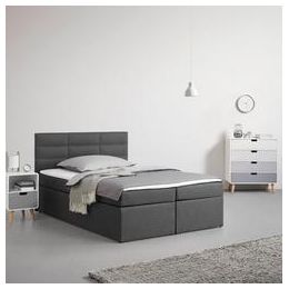 Boxspringbett Lisa ca. 140x200cm Anthrazit mit Topper