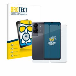 BROTECT Displayschutzglas Schutzglas für Xiaomi Poco C65 (Display+Rückseite), Schutzfolie Display Schutz Glas Folie matt, weiß