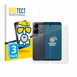 BROTECT Displayschutzglas Schutzglas für Xiaomi Poco C65 (Display+Rückseite), 3 Stück, Schutzfolie Display Schutz Glas Folie matt, weiß