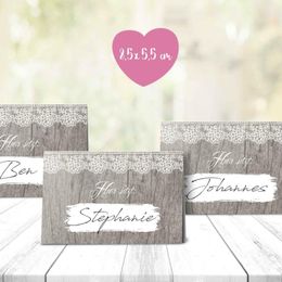 bigdaygraphix Tischkartenhalter Vielseitige Namenskarten für Hochzeit, Taufe, Geburtstag und mehr!, Papier, (Tischkarten-Set für Namenschild, 50-tlg.,