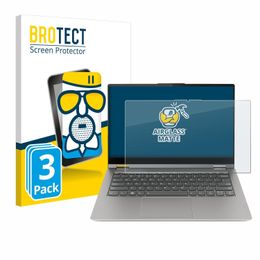 BROTECT Displayschutzglas Schutzglas für Lenovo ThinkBook 14s Yoga, 3 Stück, Schutzfolie Display Schutz Glas Folie matt, weiß
