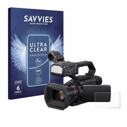 Savvies Displayschutzfolie Schutzfolie für Panasonic HC-X1500, 6 Stück, 6 Stück, Displayschutz Schutz Folie Klar Transparent, weiß