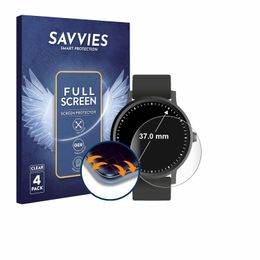 Savvies Displayschutzfolie Fullscreen Schutzfolie für Armbanduhren (Kreisrund, ø: 37 mm), 4 Stück, 4 Stück