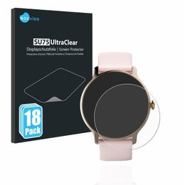 Savvies Displayschutzfolie Schutzfolie für Hama Fit Watch 4910, 18 Stück, 18 Stück, Displayschutz Schutz Folie Klar Transparent, weiß