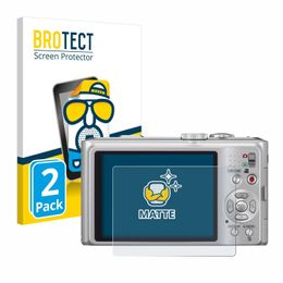 BROTECT Displayschutzfolie Schutzfolie für Panasonic Lumix DMC-TZ10, 2 Stück, 2 Stück, Displayschutz Schutz Folie Matt Entspiegelungsfolie, weiß