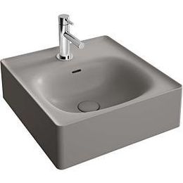 Vitra Equal Handwaschbecken 7240B476-0001 43x45cm, mit Hahnloch mittig/Überlaufschlitz, steingrau matt VC